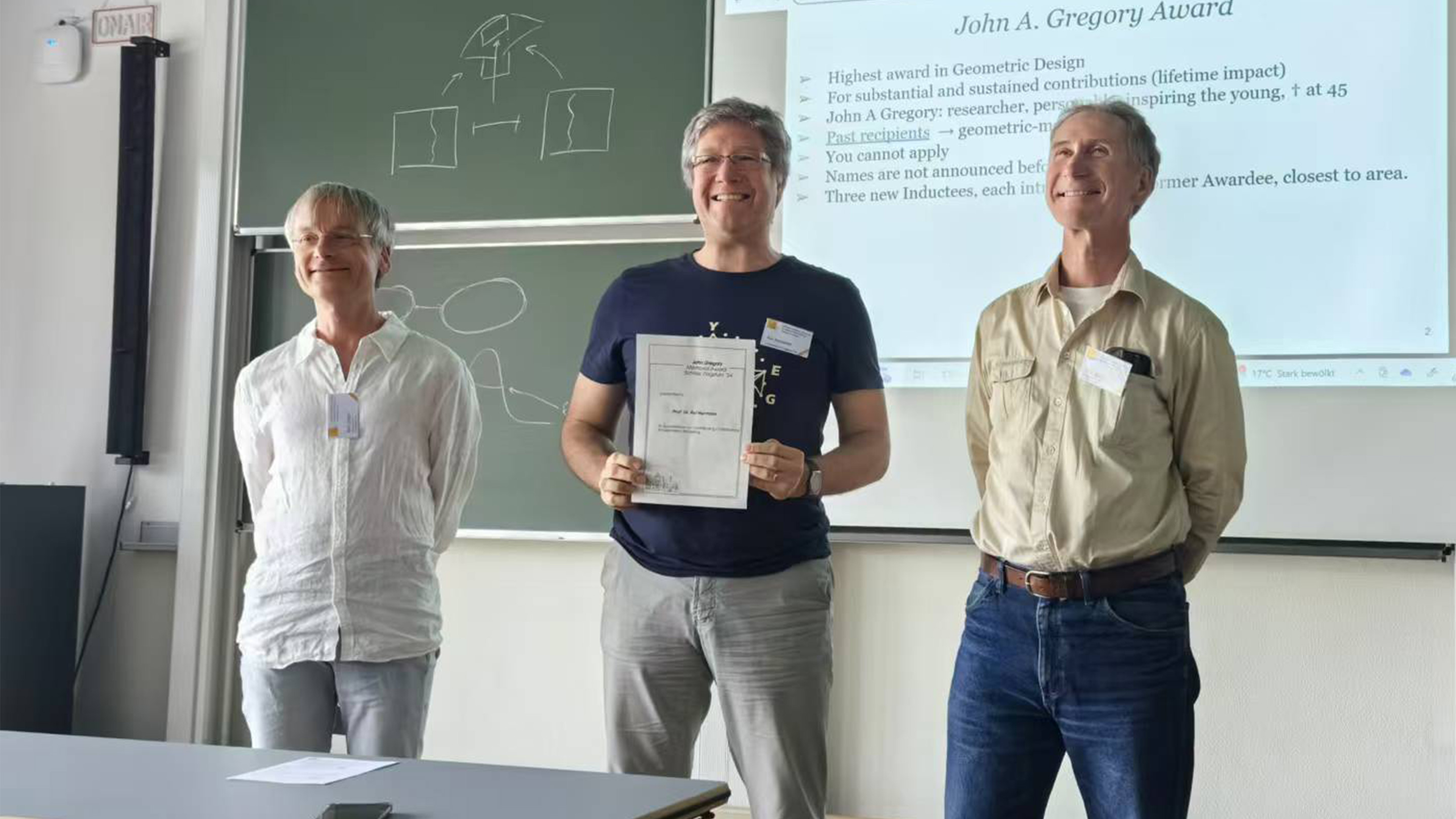 Il Professor Kai Hormann insignito del prestigioso John A. Gregory Award